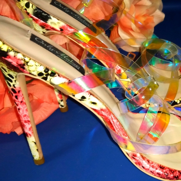 Shoes | Strappy Iridescent Heels | Poshmark